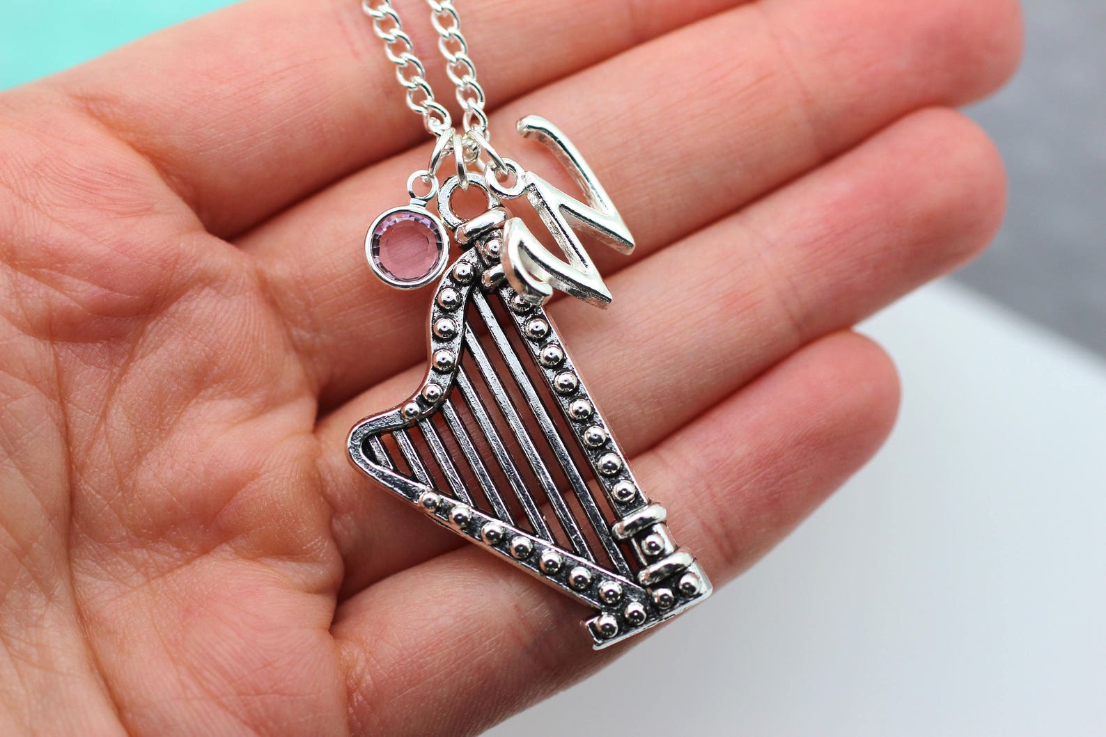 Personalized Harp Necklace Custom Harpist Charm Necklace - Etsy