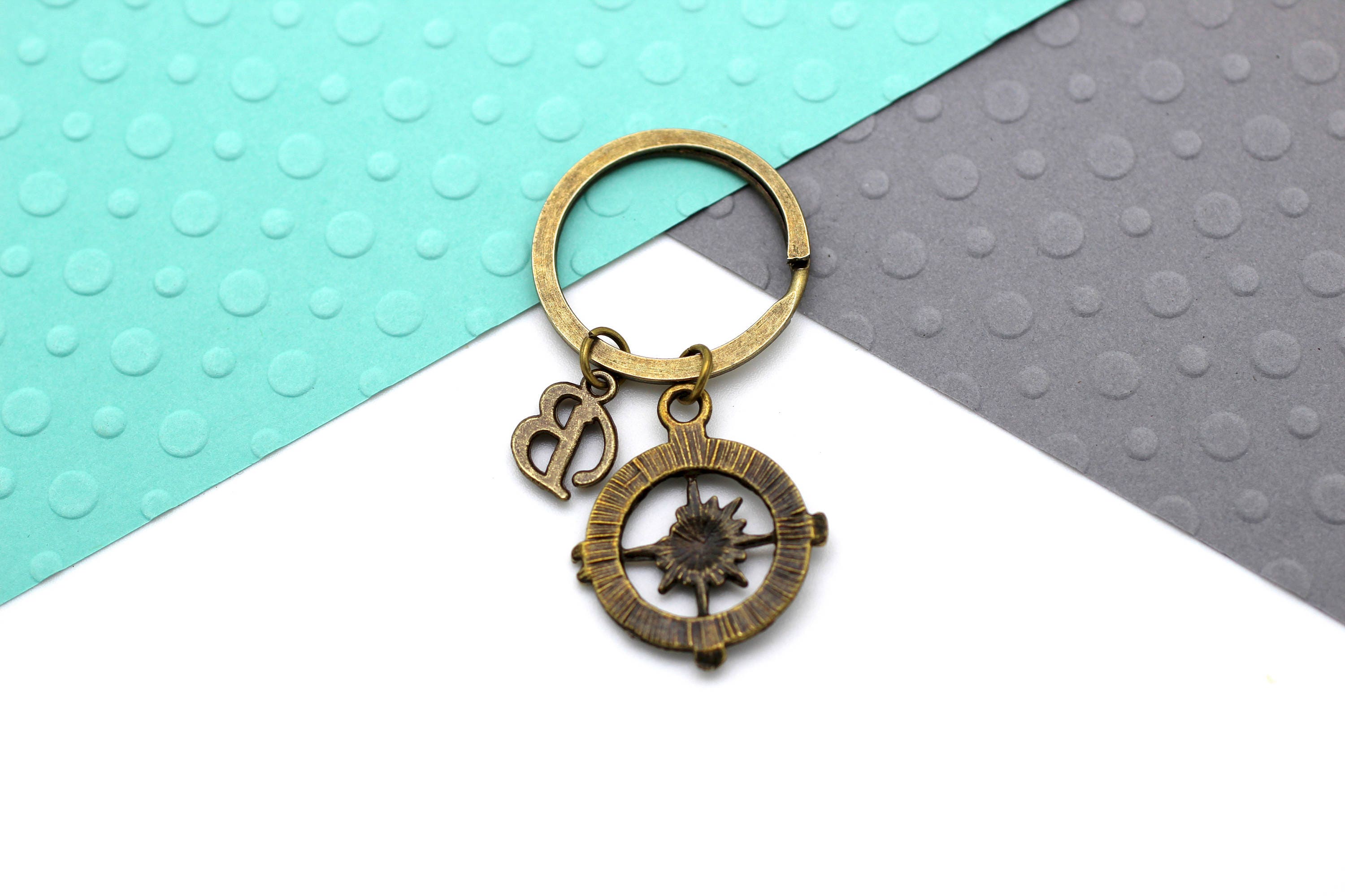 Compass Personalised Keychain Compass Custom Keyring | Etsy