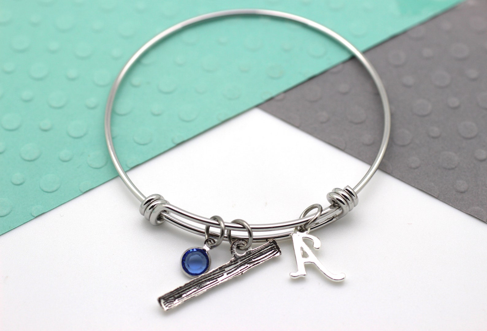 Flute Charm Bracelet Custom Flute Bangle Music Teacher - Etsy
