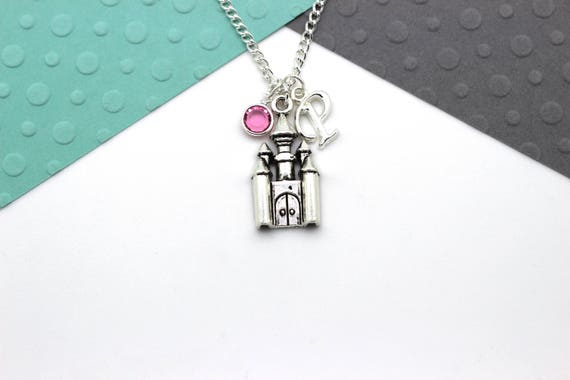 Personalized Fairy Castle Charm Necklace Magic Kingdom | Etsy