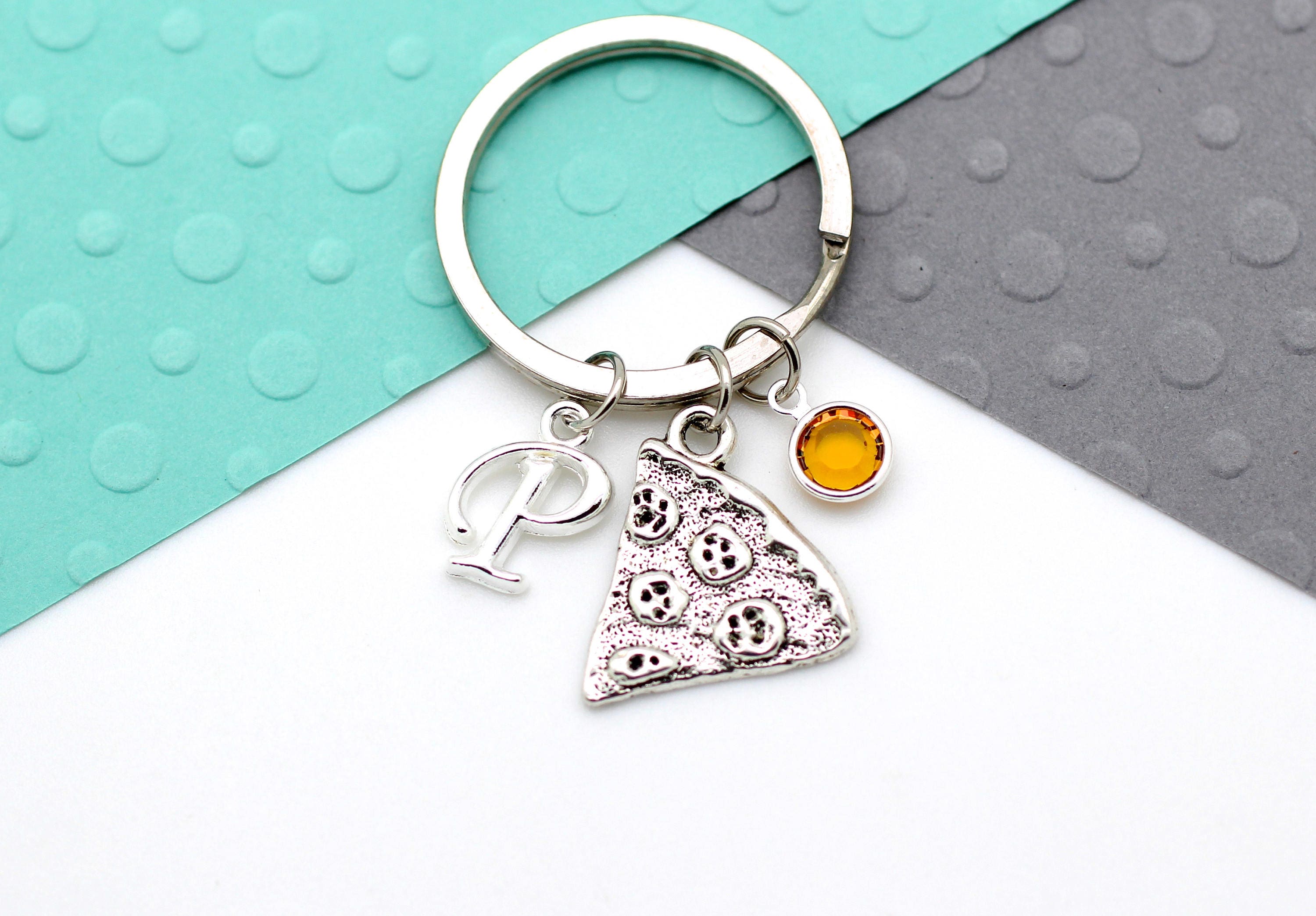 Personalised Pizza Keychain Pizza Slice Custom Keyring - Etsy UK