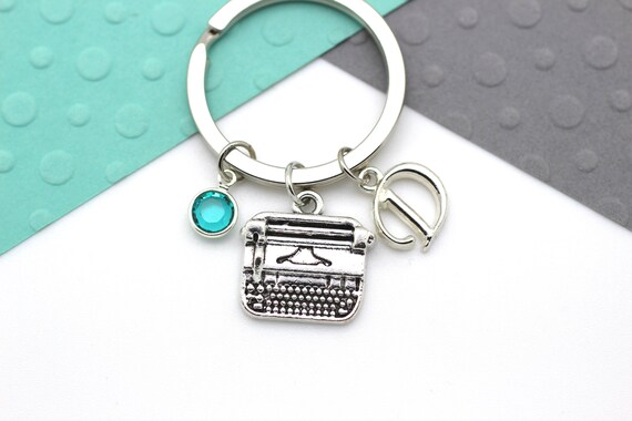 Personalised Typewriter Keychain Author Writer Custom | Etsy