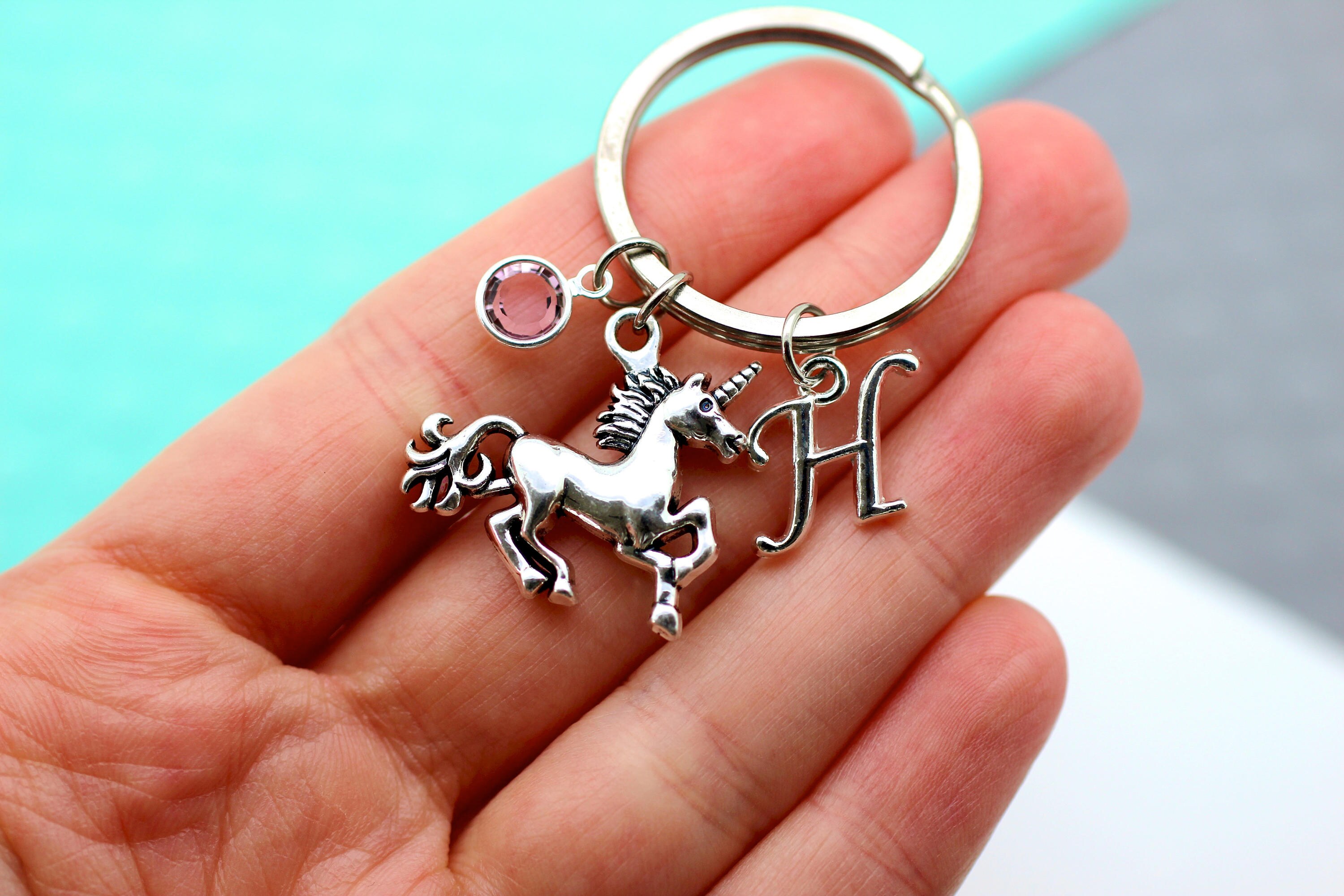 Unicorn Personalised Keychain Unicorn Custom Keyring | Etsy