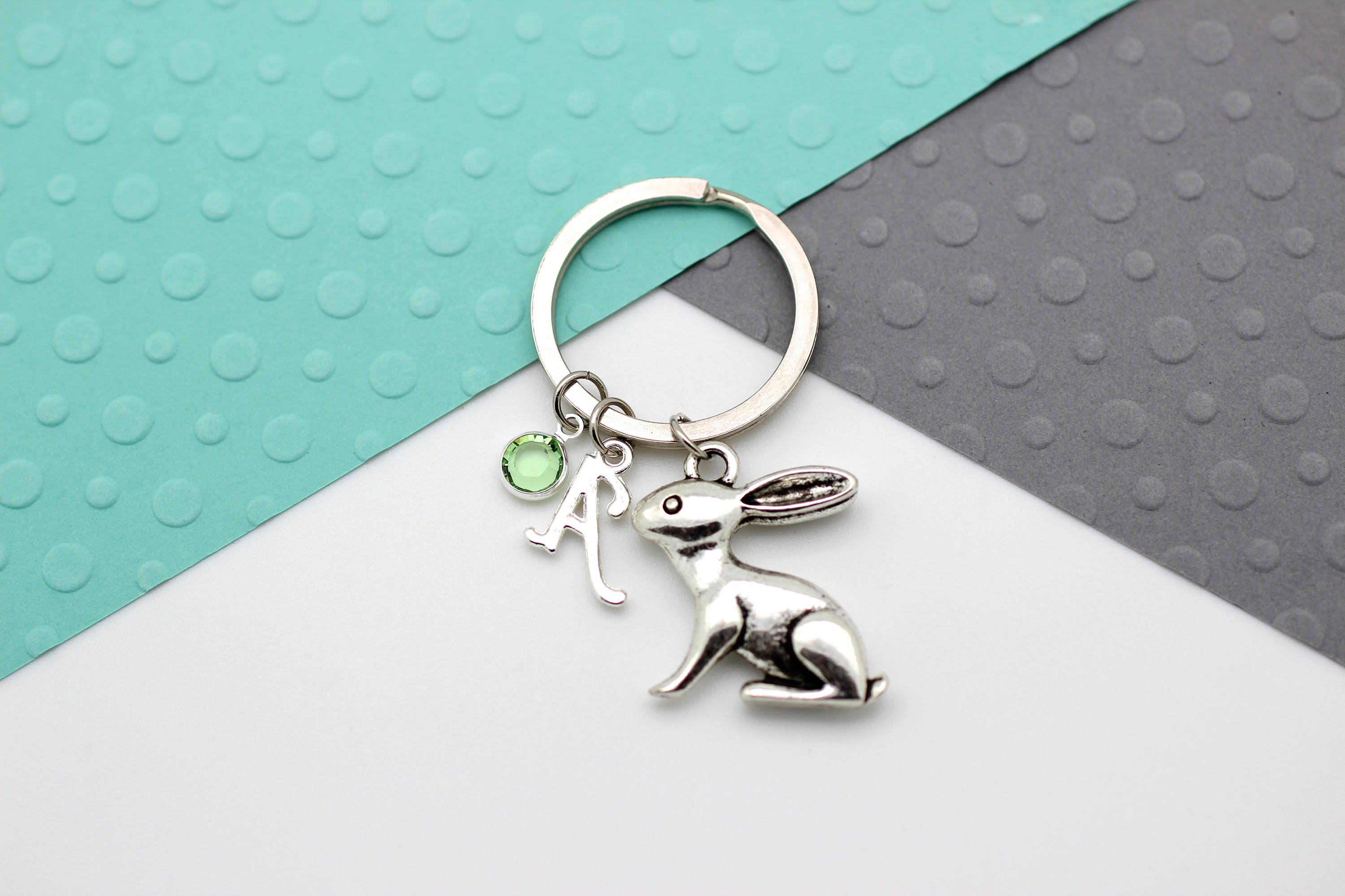 Personalised Rabbit Keychain Bunny Custom Keyring | Etsy