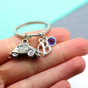 Personalised Car Keychain, Car Custom Keyring, Personalized Birthstone ...
