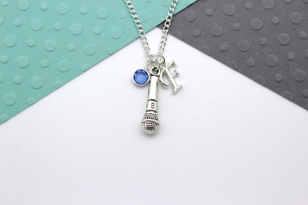 Personalized Microphone Necklace, Custom Singer, Comedian, Speech Charm ...