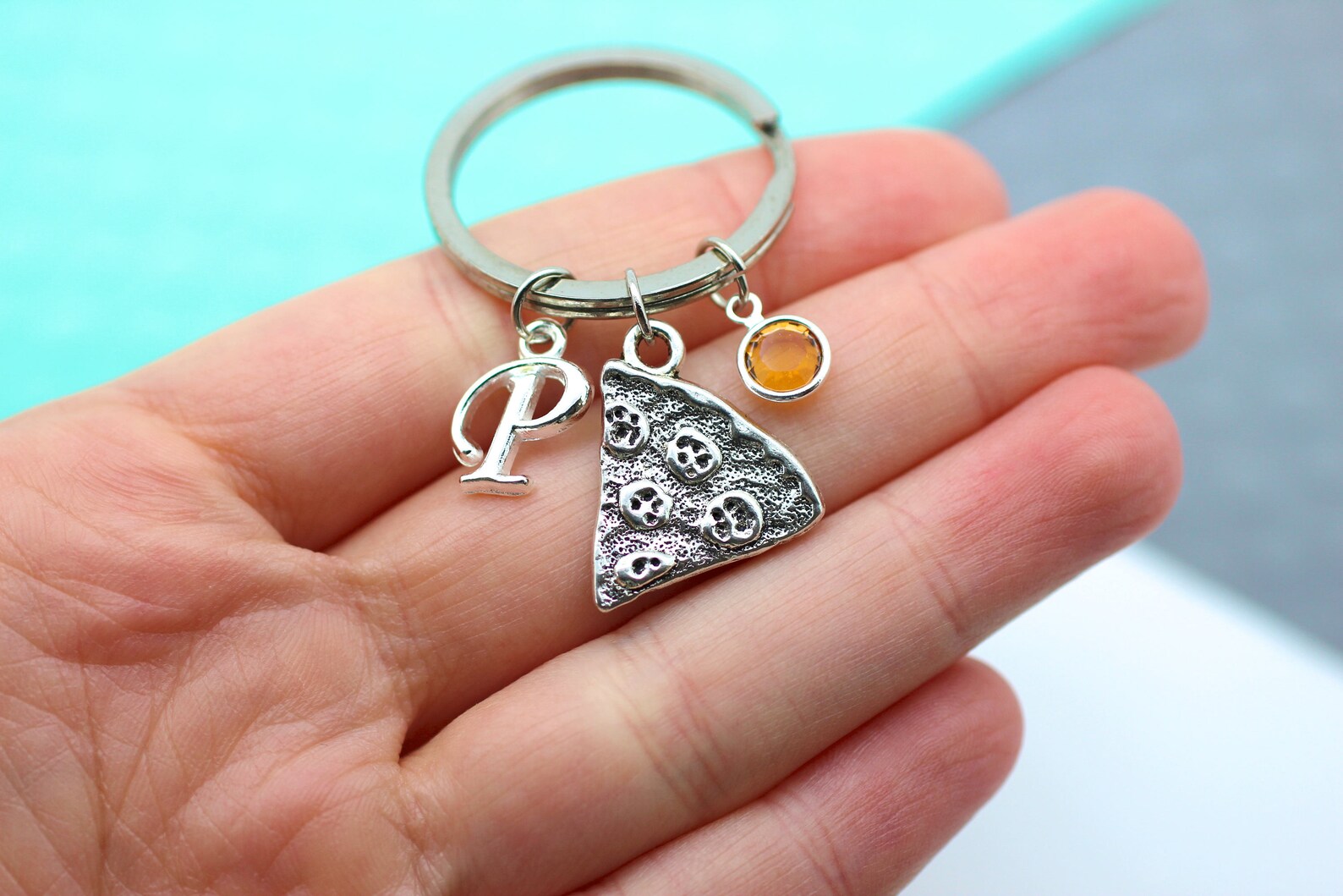 Personalised Pizza Keychain Pizza Slice Custom Keyring - Etsy UK