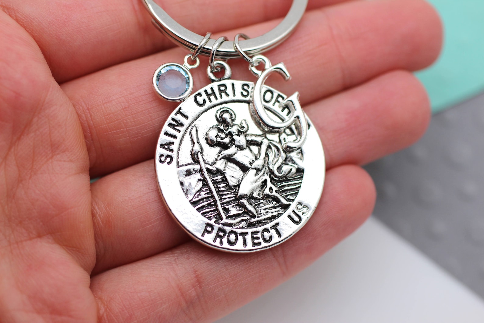Personalised St Christopher Keychain, Travel Gift, Saint Christopher ...