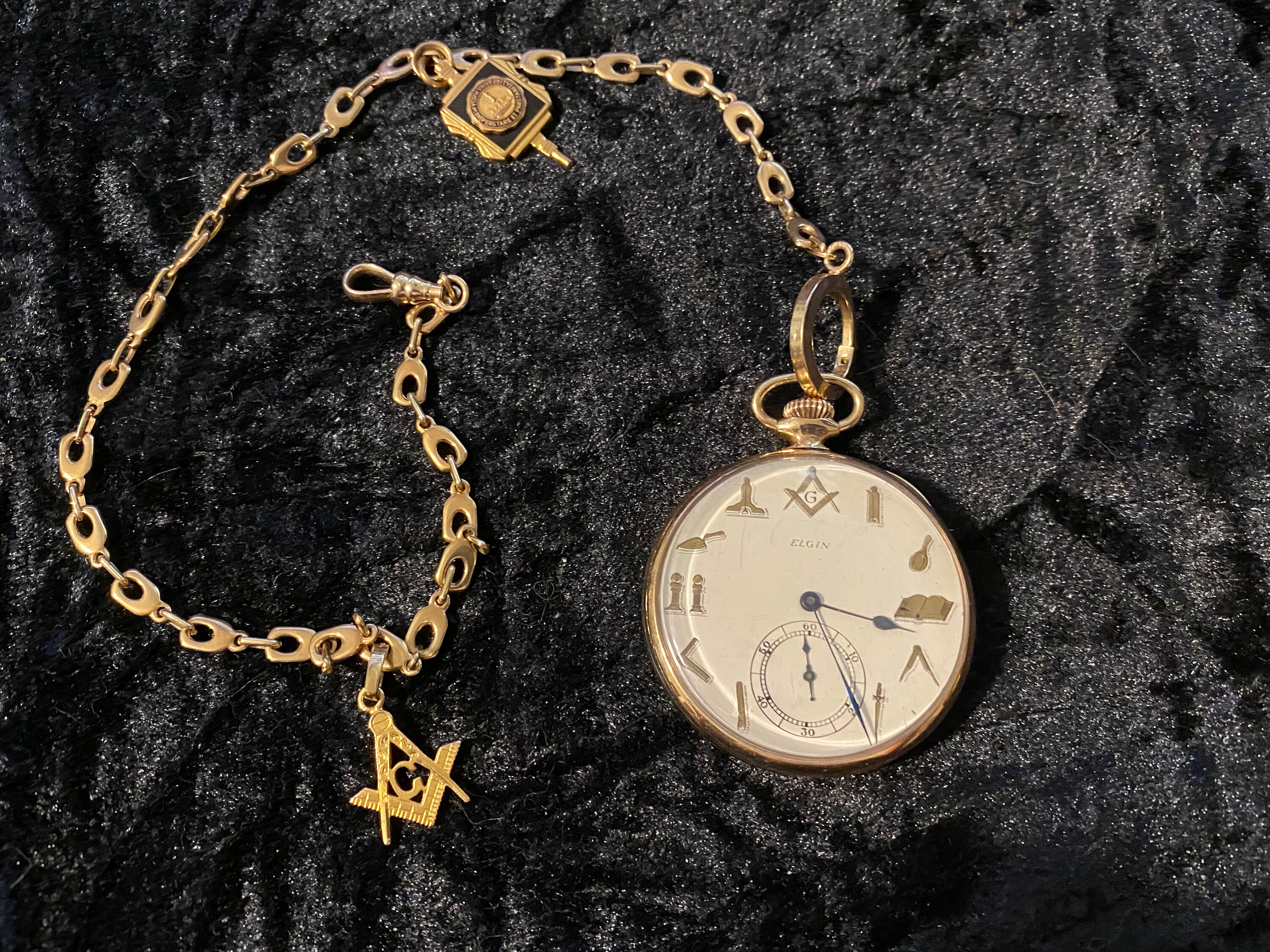 RARE 1940's 14K Gold Elgin Masonic Pocket Watch w 14K Gold | Etsy