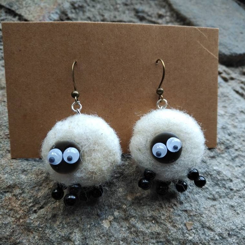 Wool Earrings - Etsy