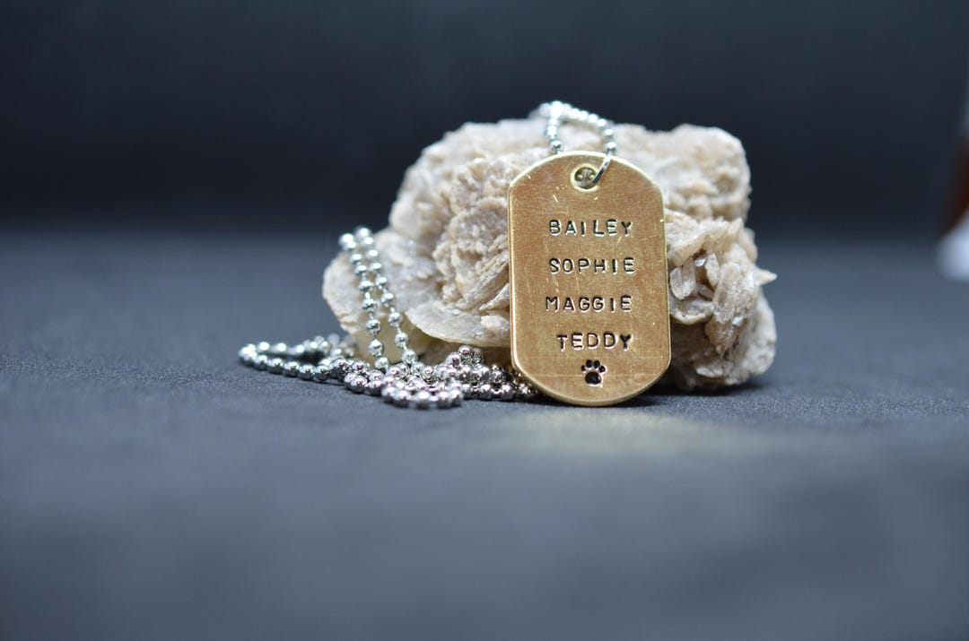Custom Dog Tag Necklace: Personalized Military Style Pet ID - Etsy