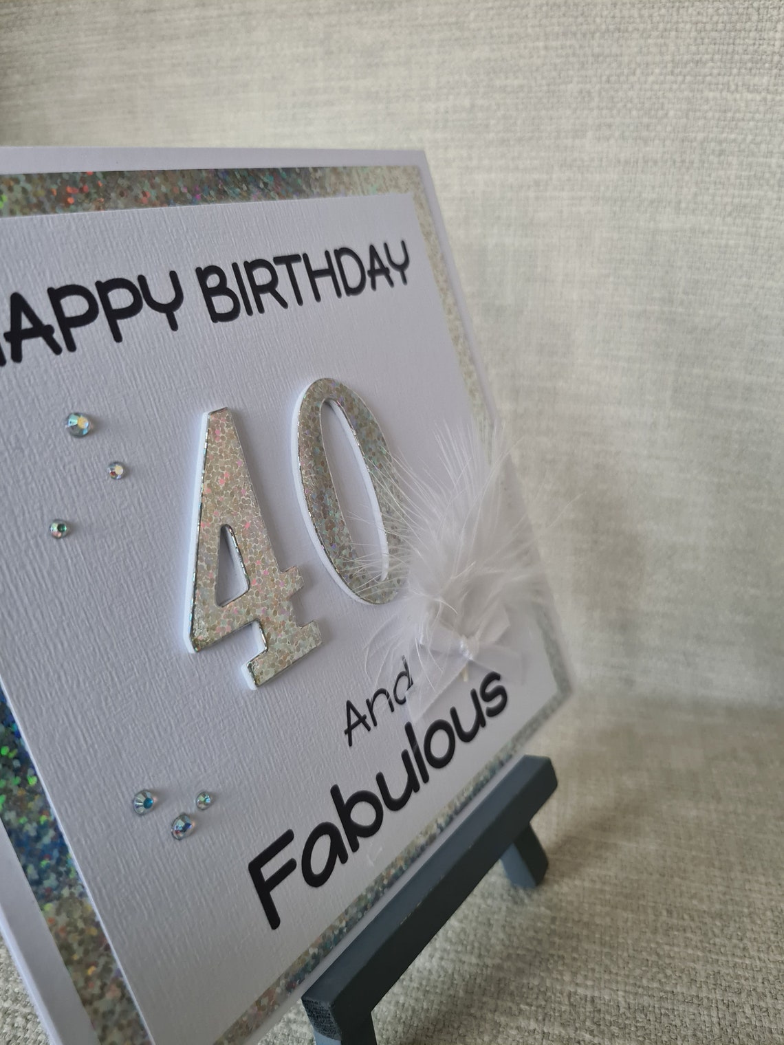 Handmade 40th Silver Female Birthday Card - Etsy