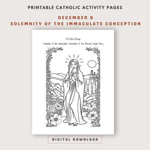 Solemnity of the Immaculate Conception Coloring Page | Virgin Mary ...