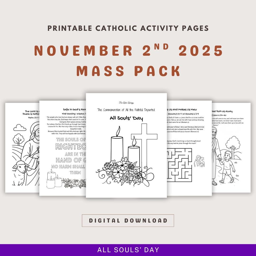 All Souls' Day Mass Activity Pack | Coloring & Activity Missal for Kids ...