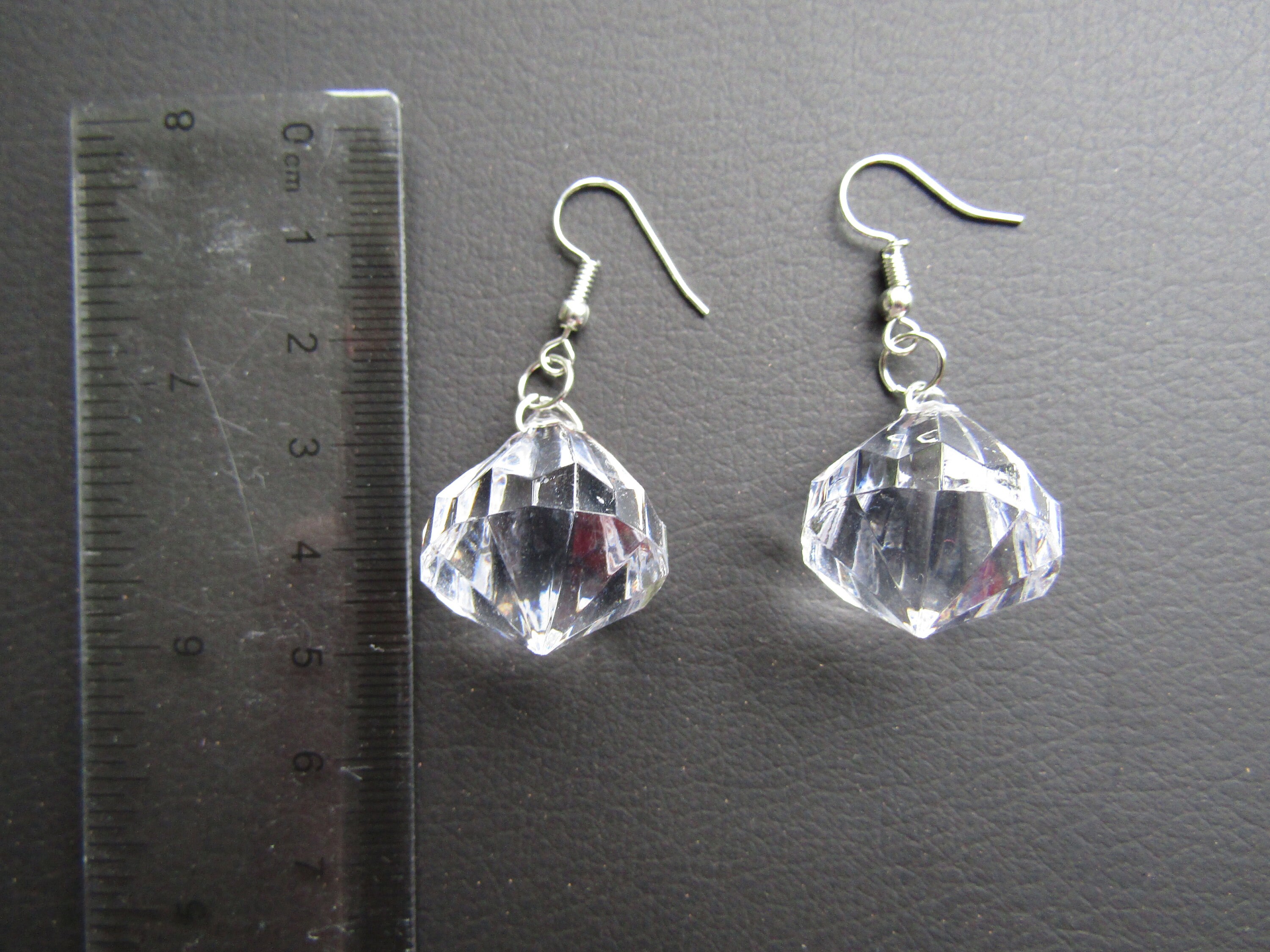 Faux diamond earrings. Statement earrings. Fake diamond | Etsy