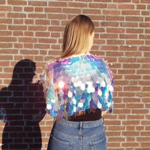Glitter Cape. Sequin Cape. Iridescent Clothing.festival | Etsy