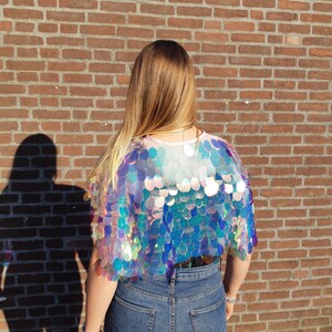 Glitter Cape. Sequin Cape. Iridescent Clothing.festival | Etsy