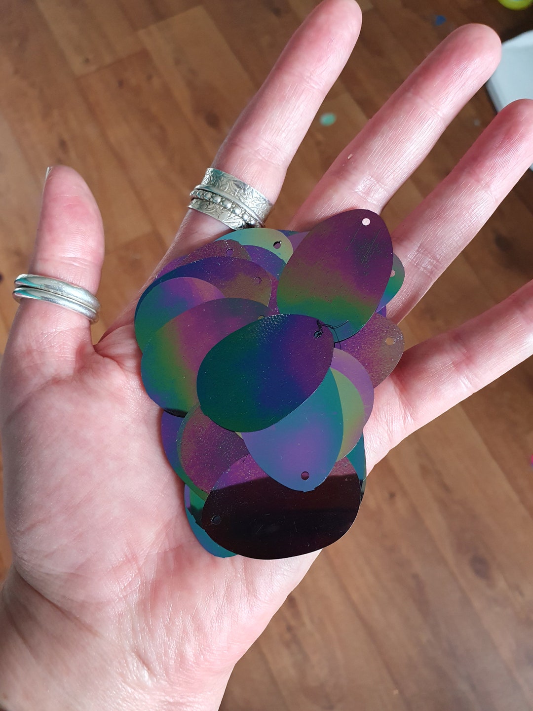 Iridescent Sequins.shimmering Sequins.oil Slick Sequins.giant Sequins ...