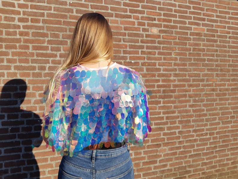 Glitter Cape. Sequin Cape. Iridescent Clothing.festival - Etsy
