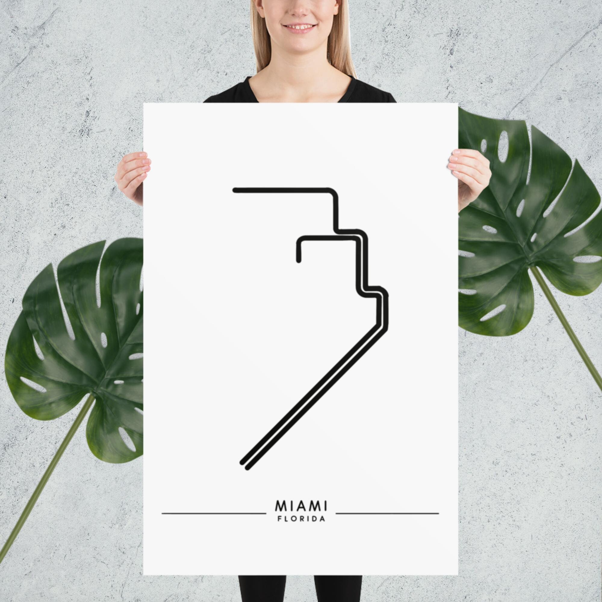Miami Metrorail Map - Travel Decor Wall Art - Etsy