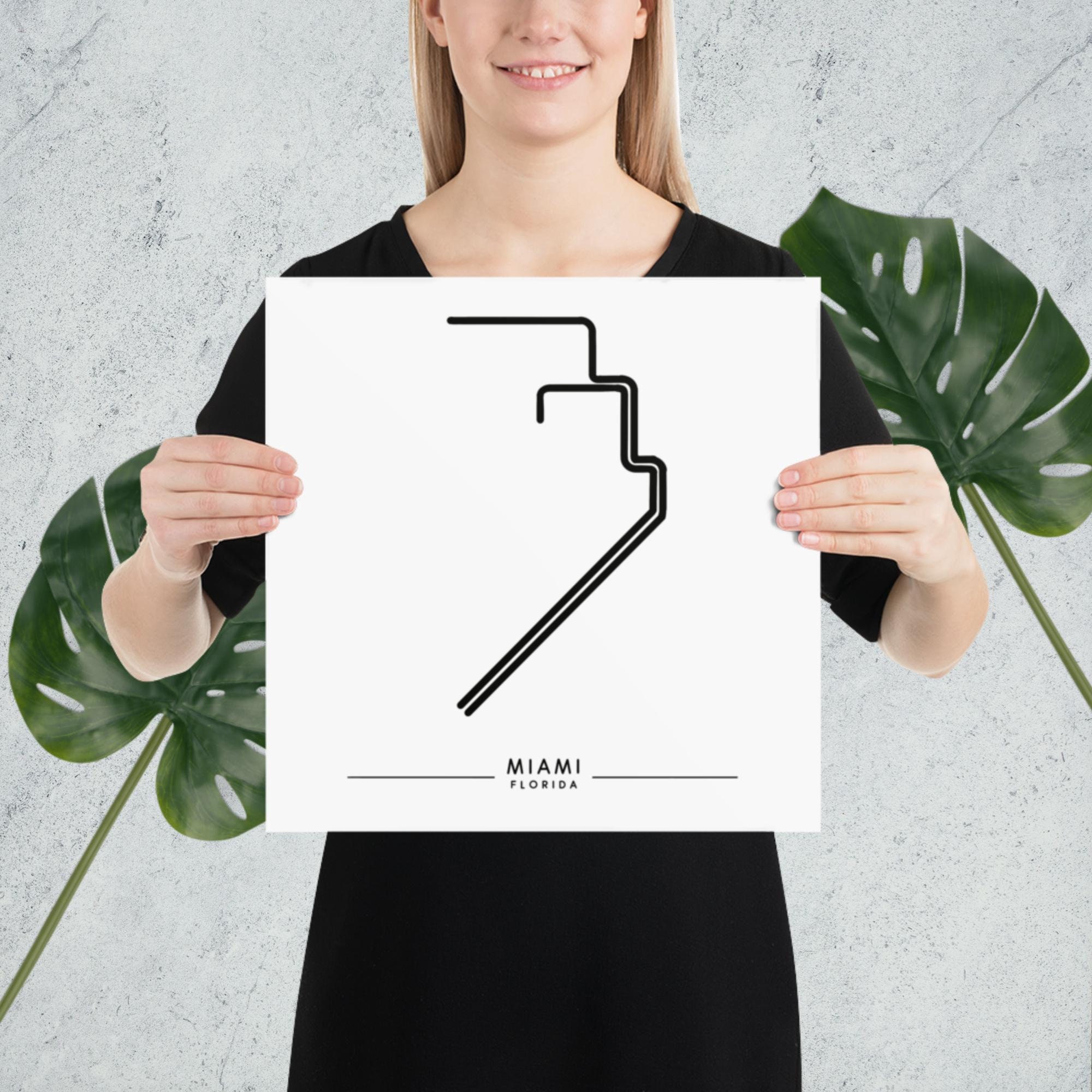 Miami Metrorail Map - Travel Decor Wall Art - Etsy