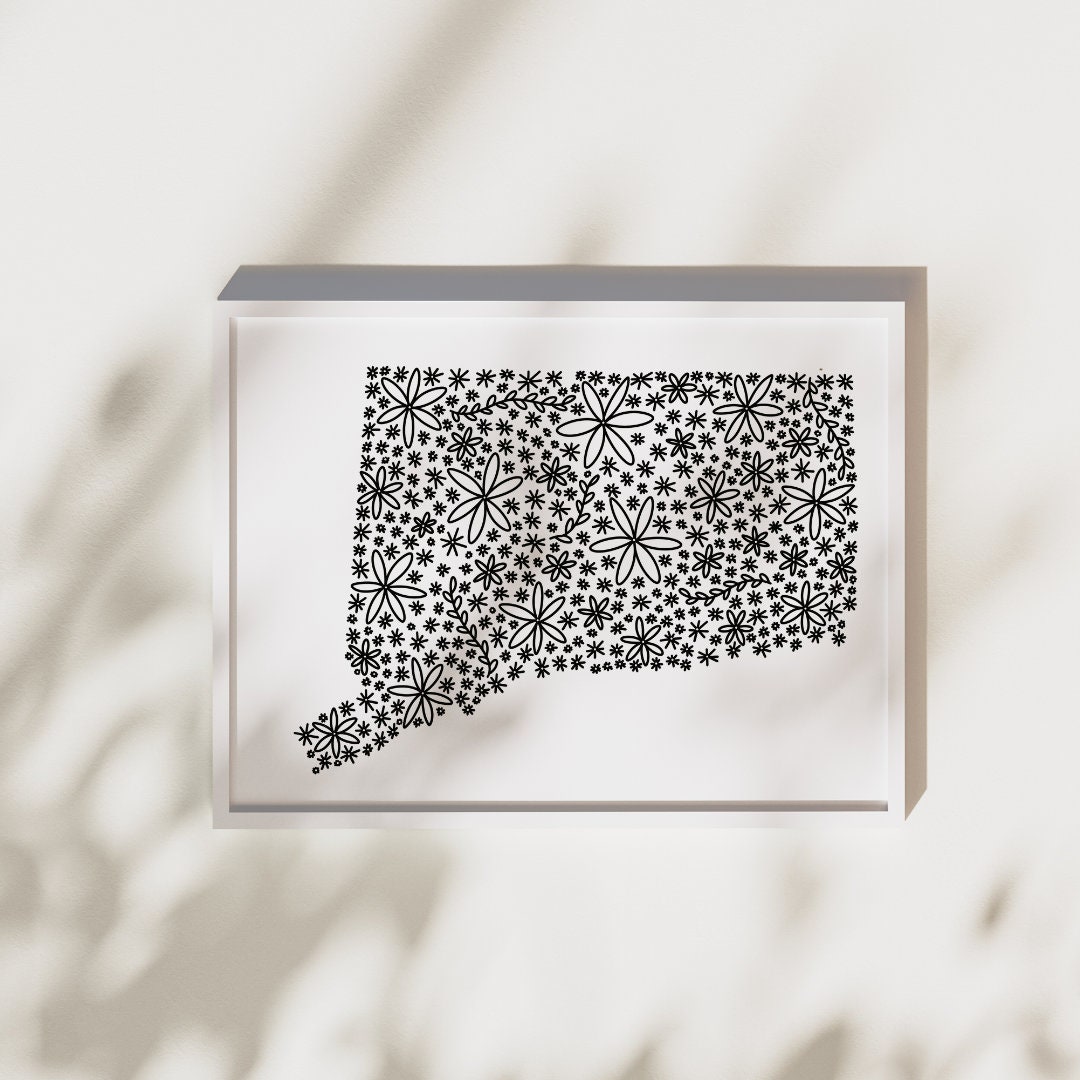 Connecticut Flower Design - Travel Wall Art and Decor - Etsy