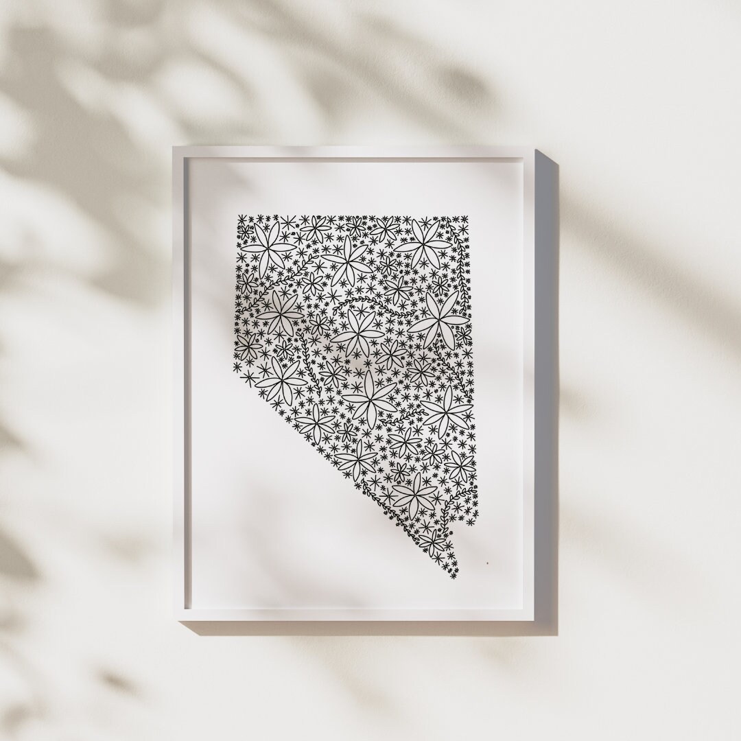 Nevada Flower Design Travel Wall Art and Decor - Etsy