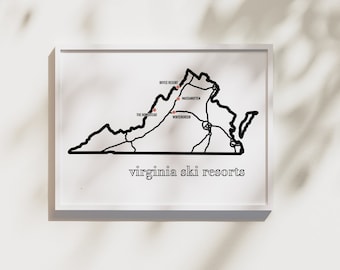 Massanutten Virginia Printable Ski Map 16x20, Massanutten Resort Map ...