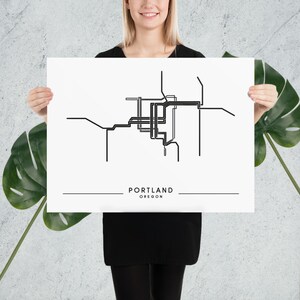 Portland Light Rail Map - Travel Decor Wall Art - Etsy