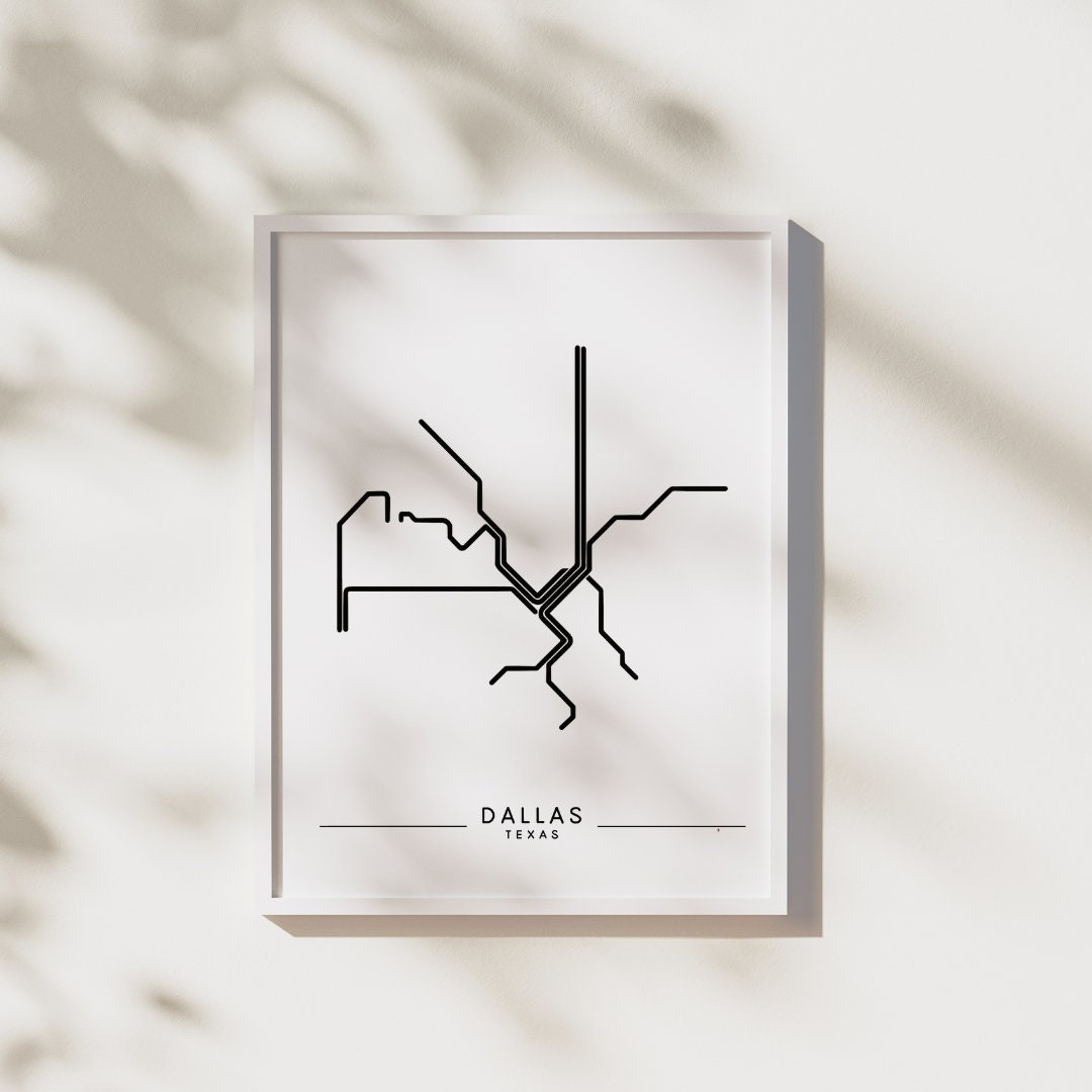 Dallas DART Map - Travel Decor Wall Art - Etsy