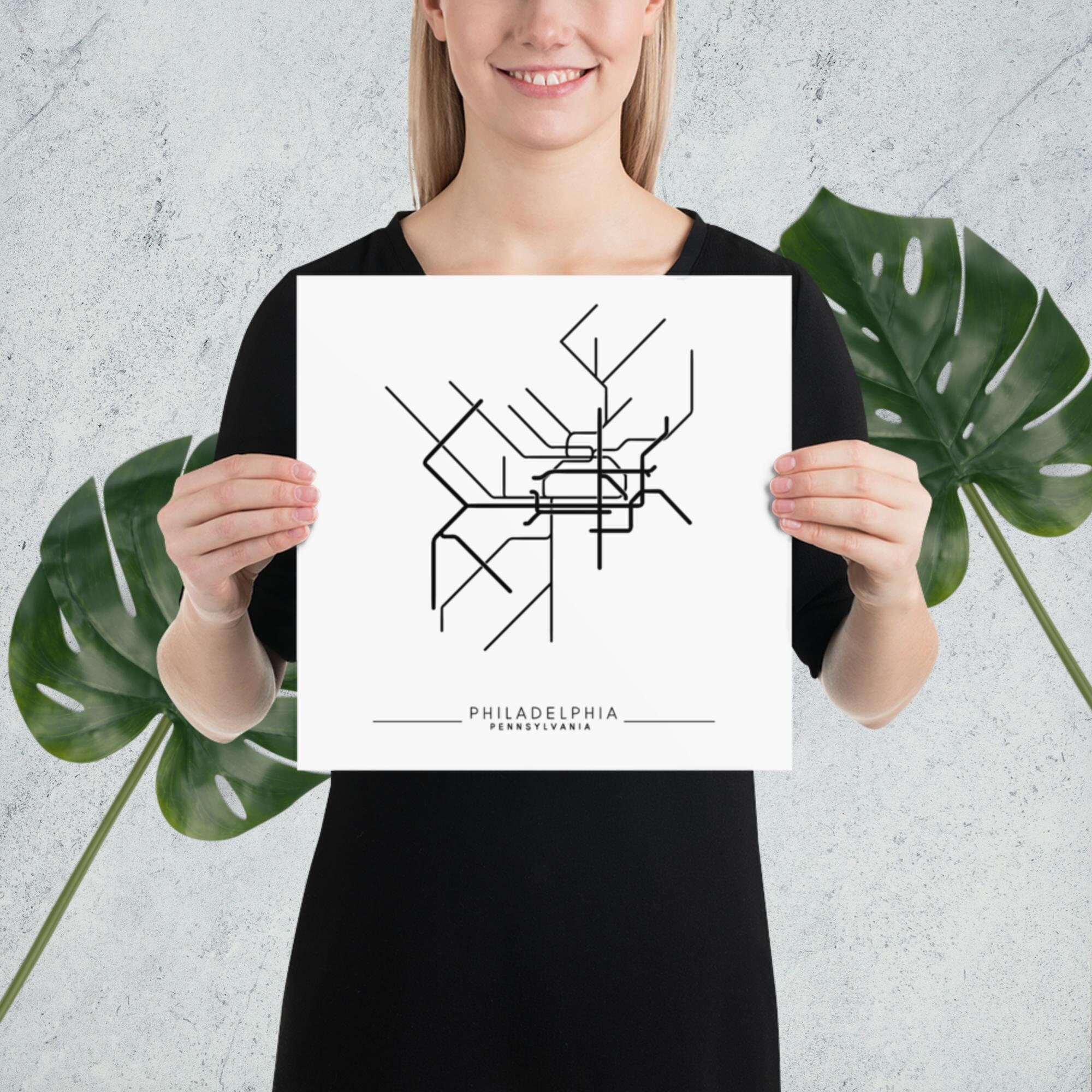 Philadelphia Metro Map Travel Decor Wall Art - Etsy