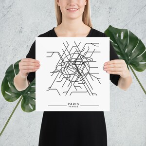 Paris Metro Map - Travel Decor Wall Art - Etsy