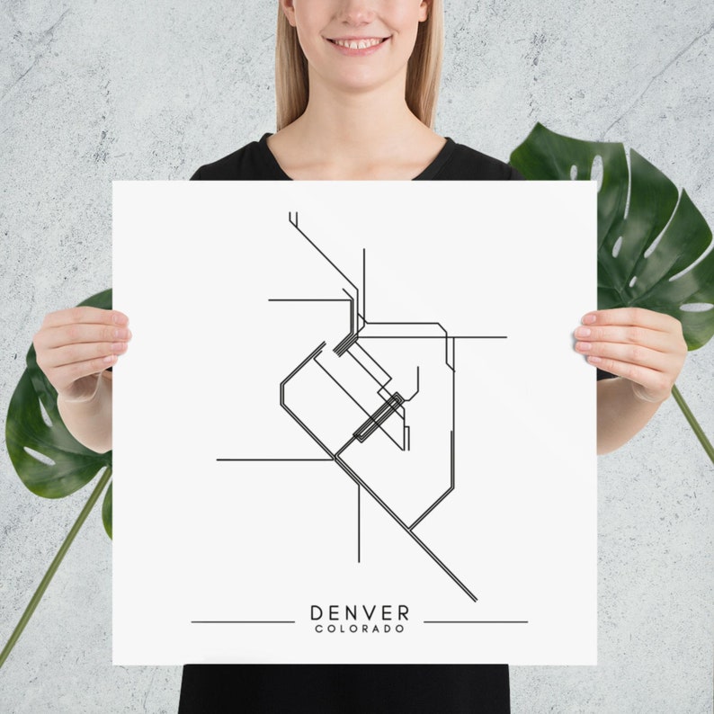 Denver Light Rail Map Travel Decor Wall Art - Etsy