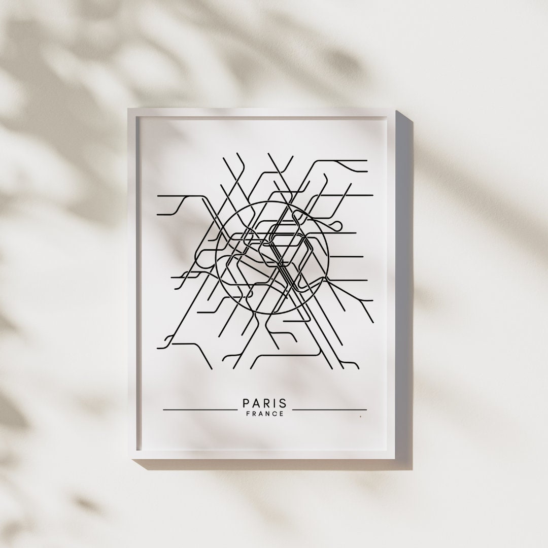Paris Metro Map - Travel Decor Wall Art - Etsy
