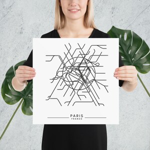 Paris Metro Map - Travel Decor Wall Art - Etsy