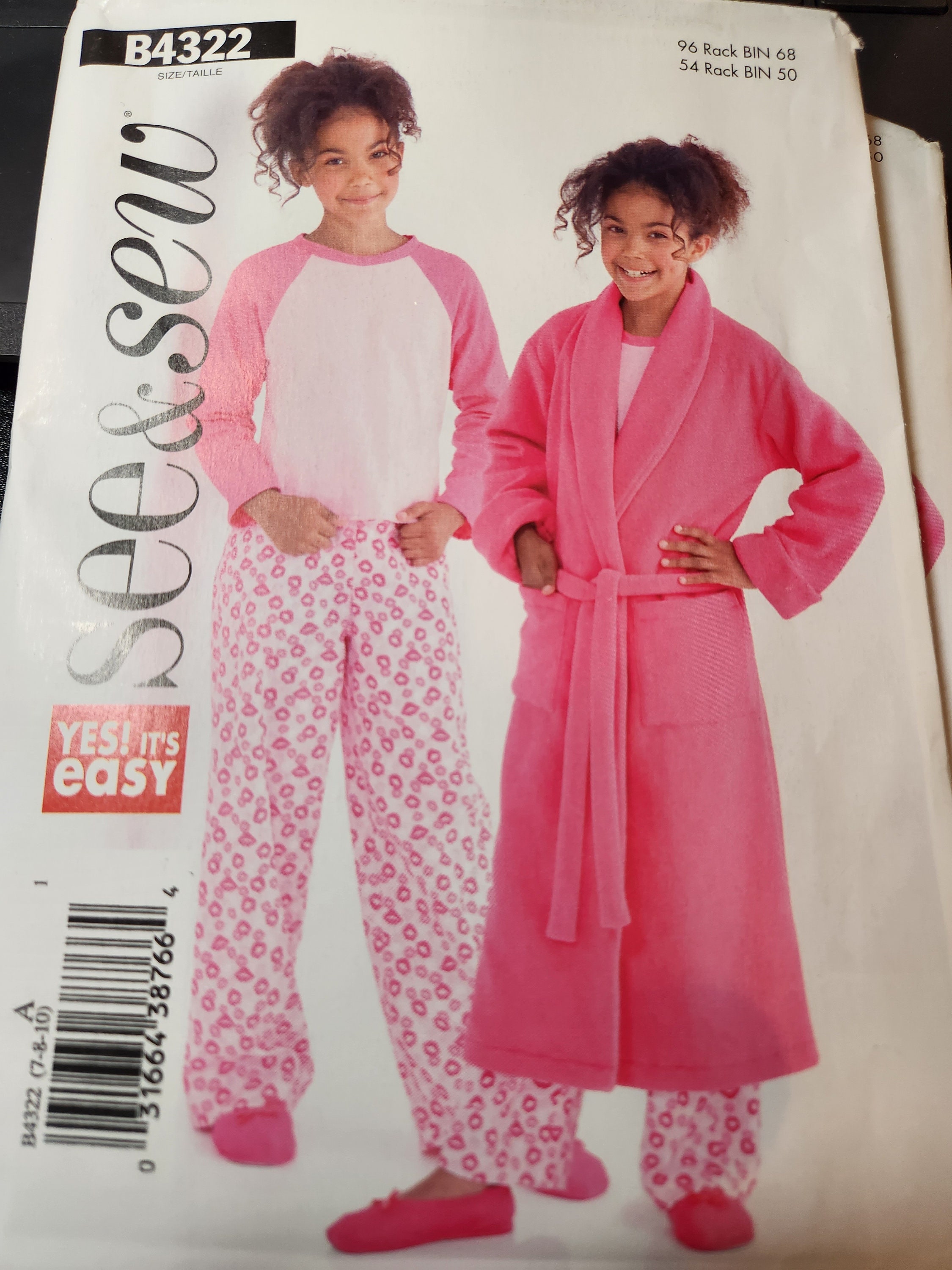 See and Sew Pajama and Robe Pattern NEW and UNCUT Size 7-10 - Etsy