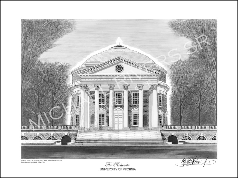 UVA Rotunda University of Virginia Giclée Print - Etsy