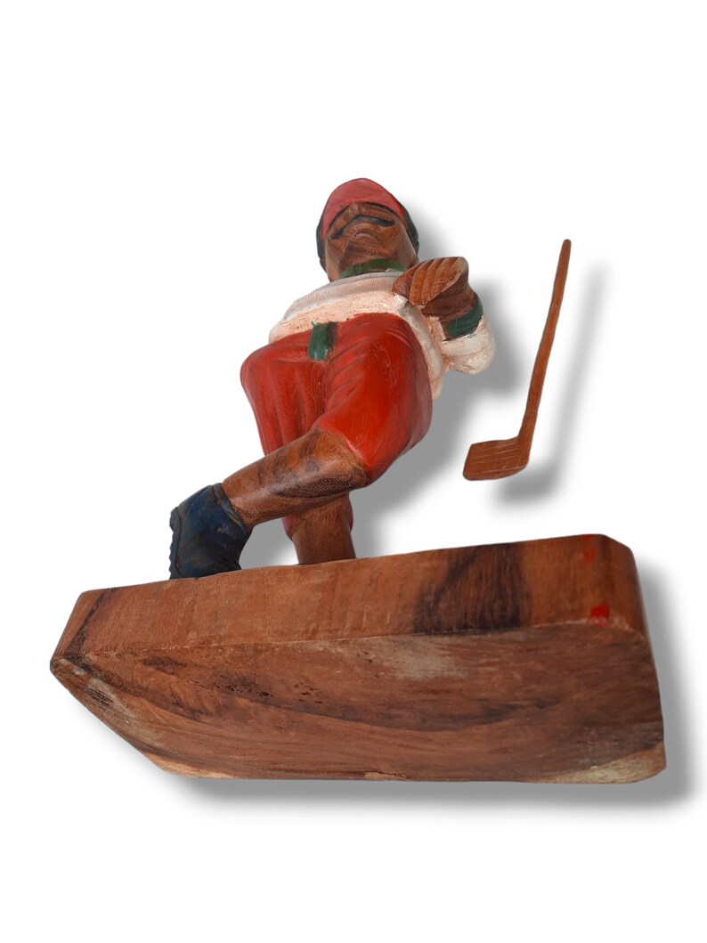 Vintage Wooden Statue Golfer, Home Decoration, Rarity - Etsy