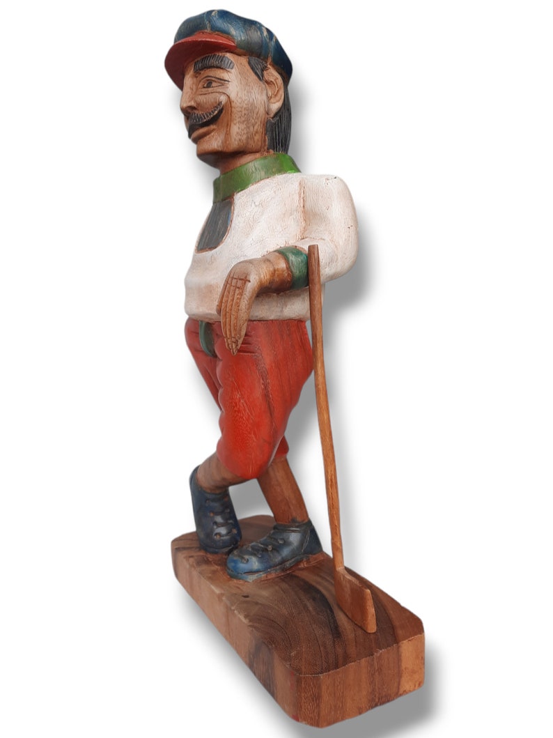 Vintage Wooden Statue Golfer, Home Decoration, Rarity - Etsy
