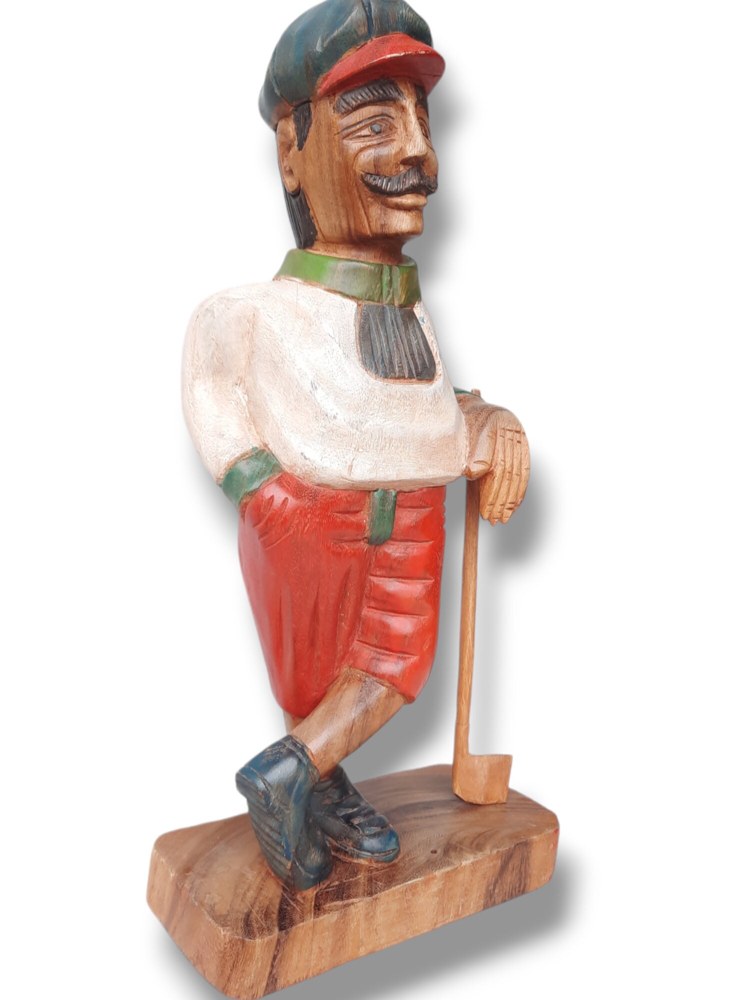 Vintage Wooden Statue Golfer, Home Decoration, Rarity - Etsy