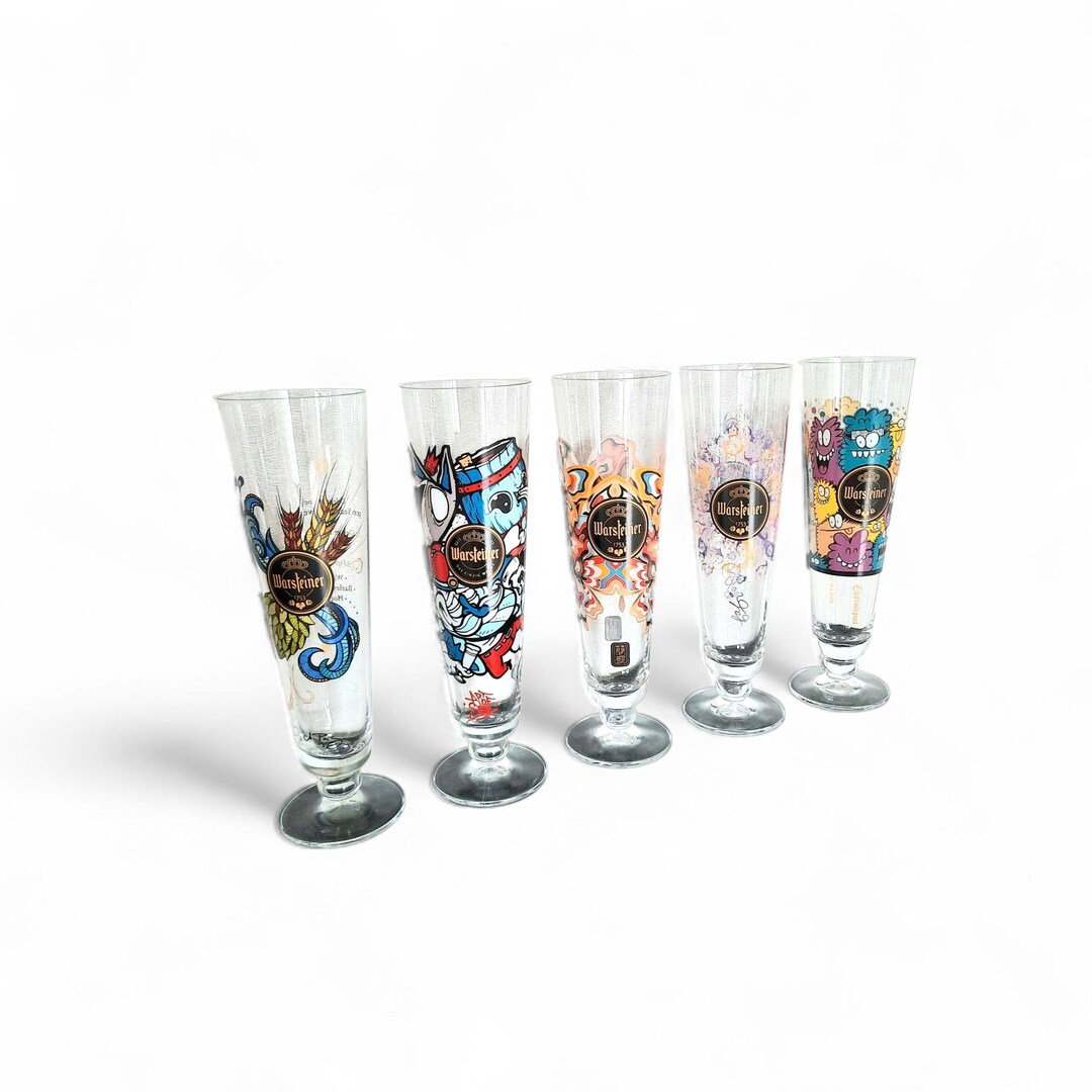 Warsteiner Beer Glasses, Art Collection, Tulip Model, Collectible Beer ...