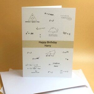 Math Birthday Card Personalised Math Geek Maths Birthday | Etsy