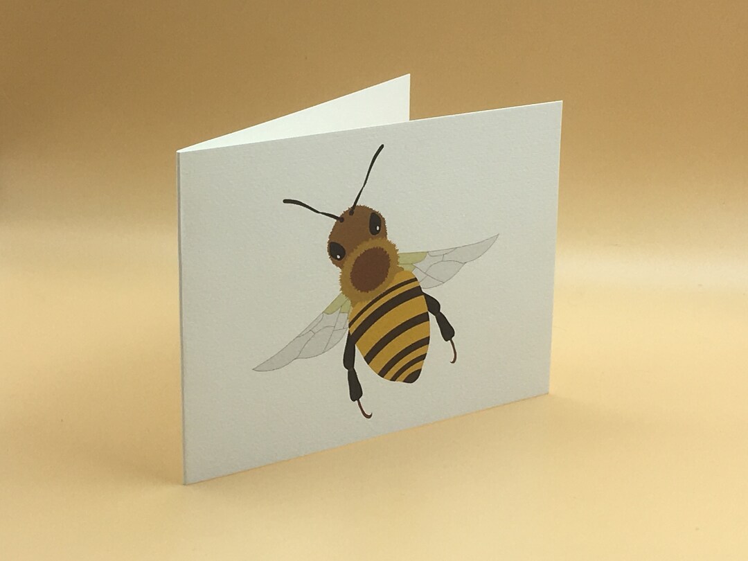Bee Card, Bee Birthday Card, Bee Art, Art Cards, Insect Card, Wildlife ...