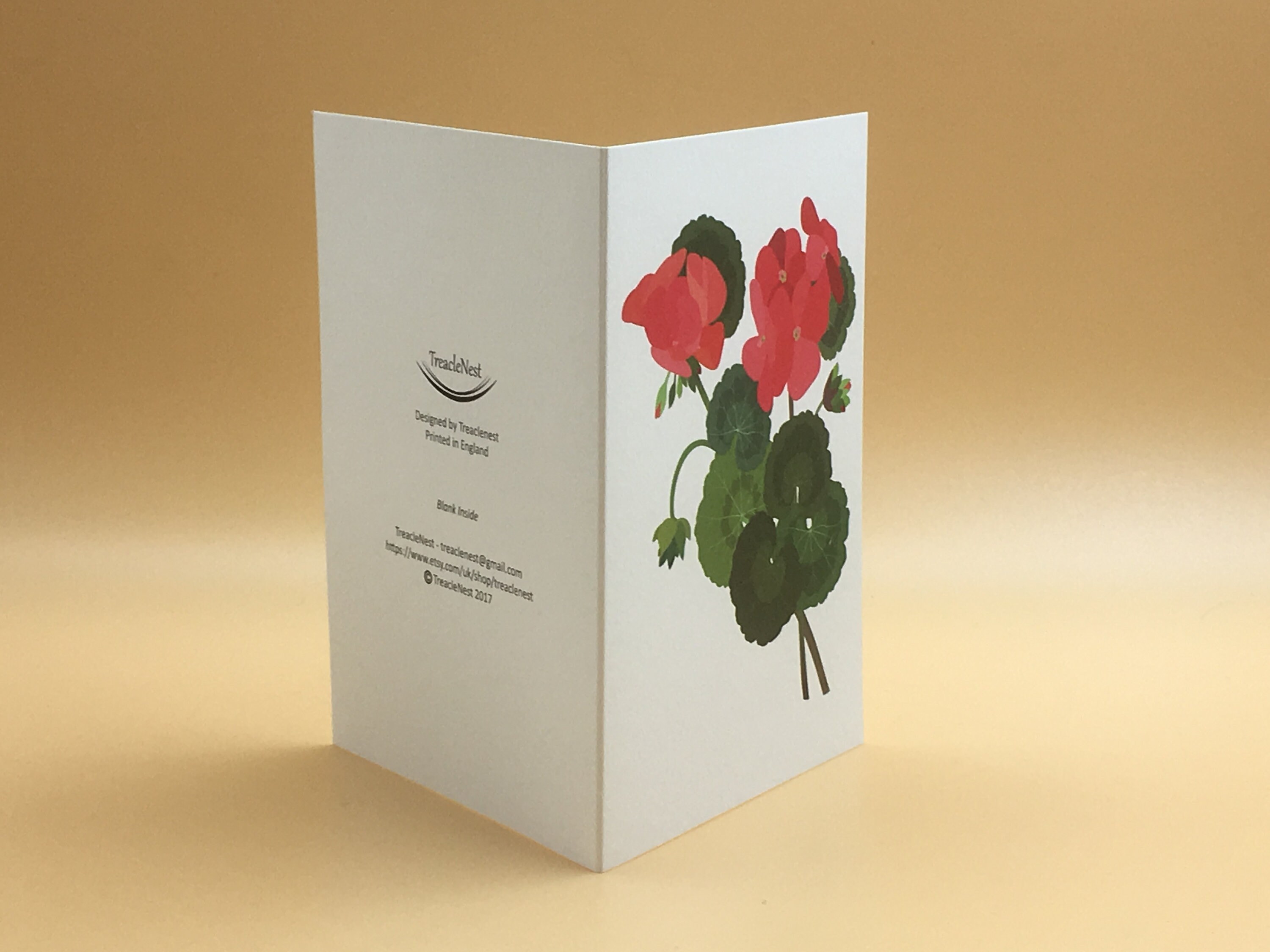 Geranium Flower Card, Floral Card, Birthday Card, Thank You Card, Get ...