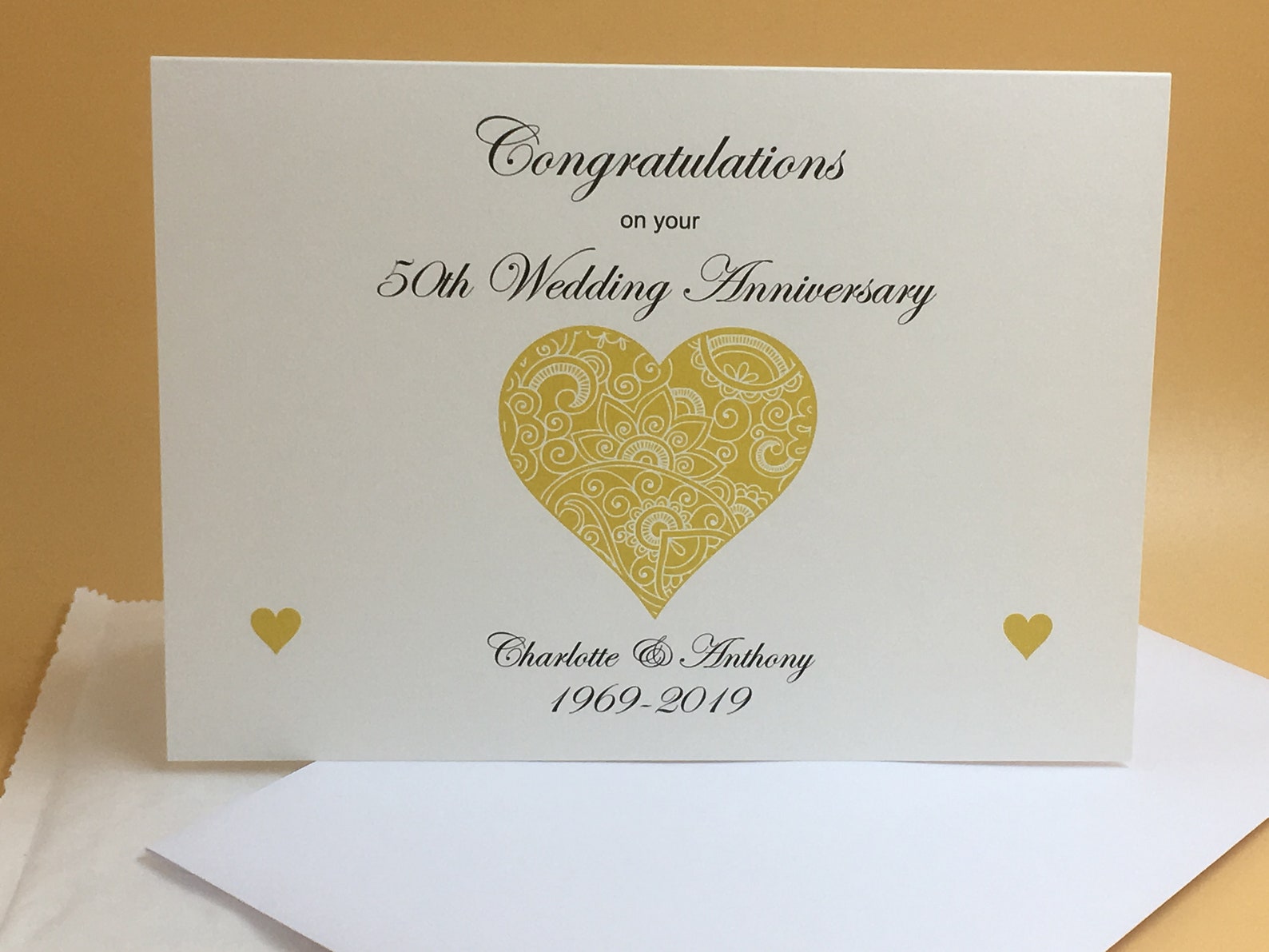 Golden Wedding Cards Golden Wedding Anniversary Golden | Etsy