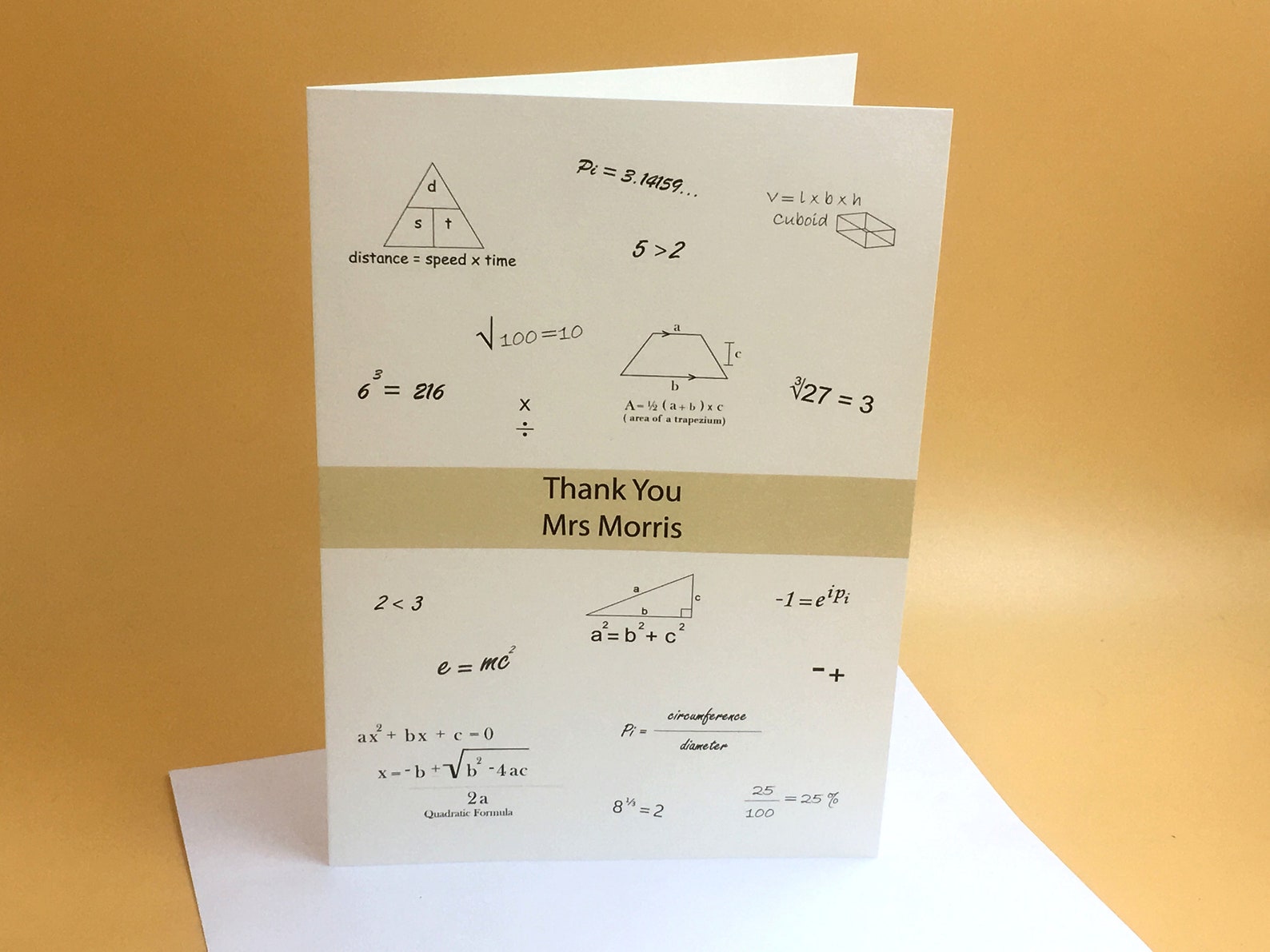 Math Teacher Card, Maths Teacher Thank You, Personalised, Maths Teacher ...