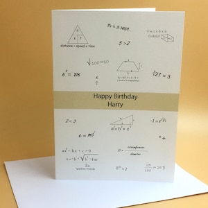 Math Birthday Card, Personalised, Math Geek, Maths Birthday Card, Maths ...