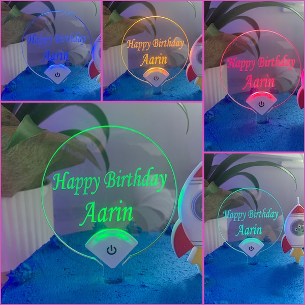 Light up Cake Topper - Etsy