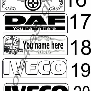 Truck Name Plate Show Plate Name Sign Truck, Lorry. Tractor, Van ...