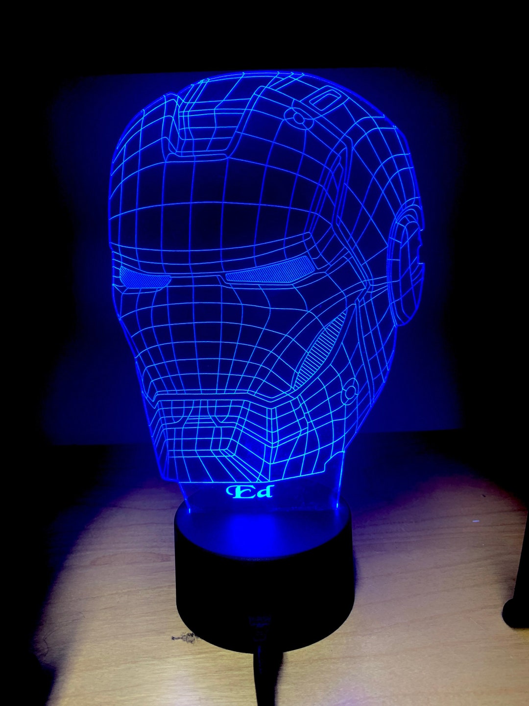 Iron Man Smart APP Control 3D Illusion Night Light Bluetooth,music,7 ...